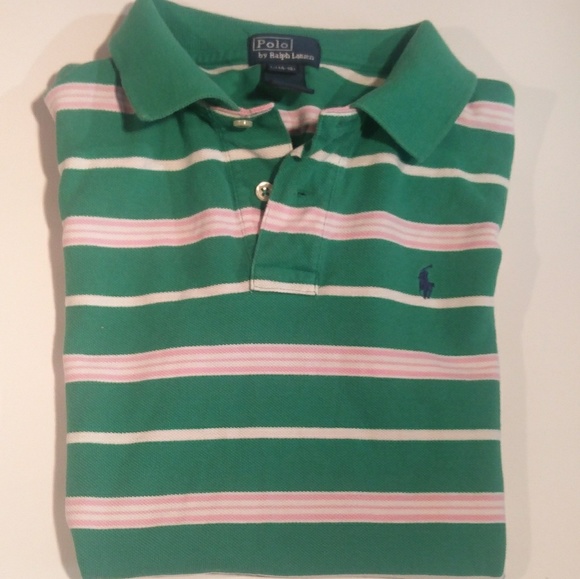 Polo Ralph Lauren | Tops | Polo Ralph Lauren Pink Green Striped Polo L ...